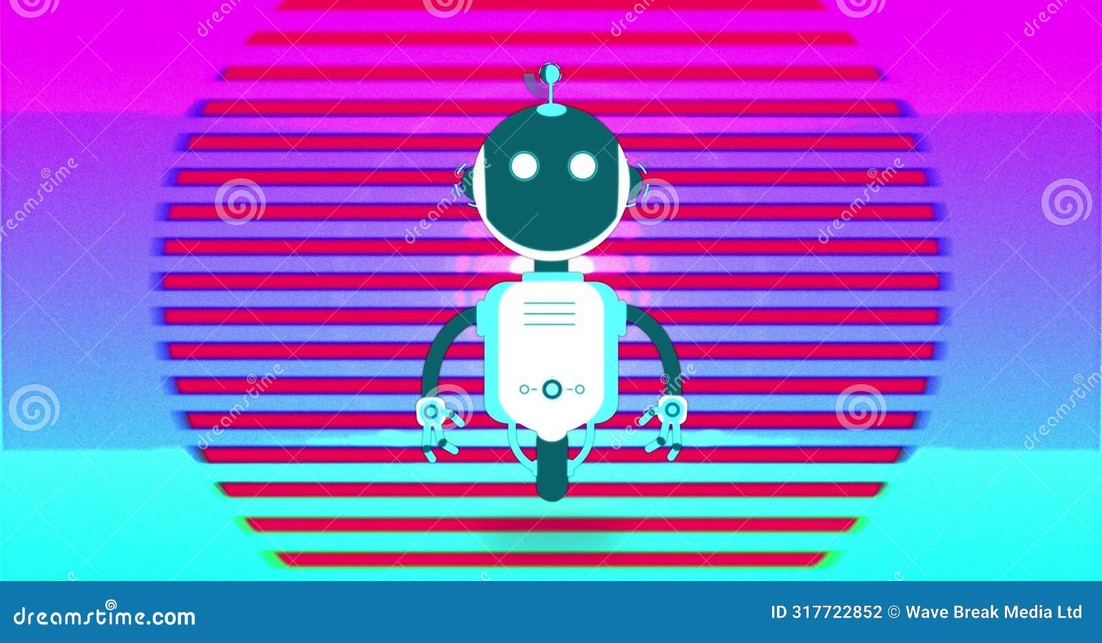 Image of Ai Chat Bot Over Colourful Striped Background Stock ...
