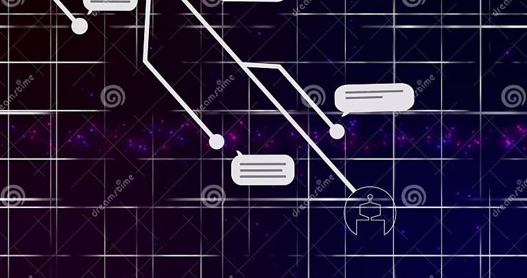 Image of Ai Chat and Data Processing Over Connections and Grid Stock ...