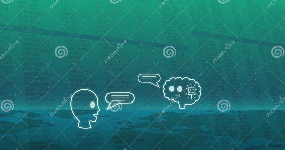 Image of Ai Data Processing with Ai Icons Stock Illustration ...