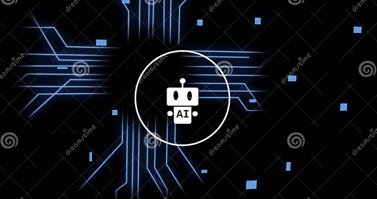 Image of Ai Data Processing Over Chat Bot and Computer Circuit Board ...