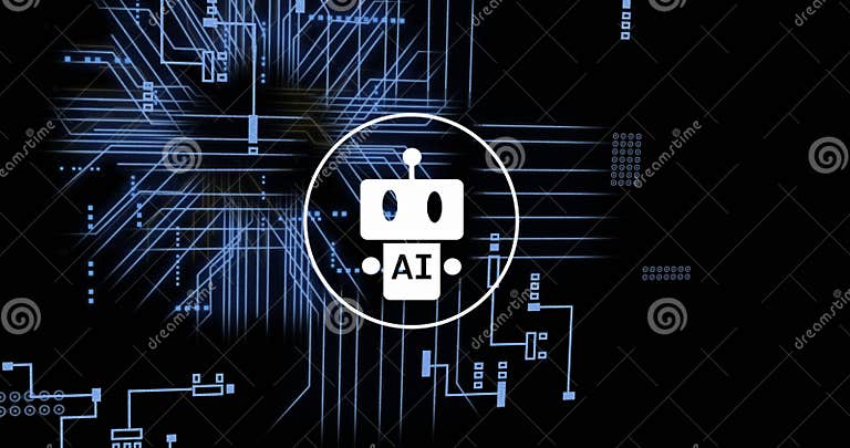 Image of Ai Data Processing Over Chat Bot and Computer Circuit Board ...