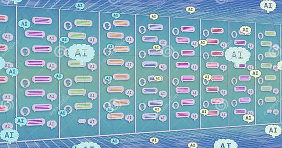 Image of Ai Data Processing Over Computer Server Background Stock ...