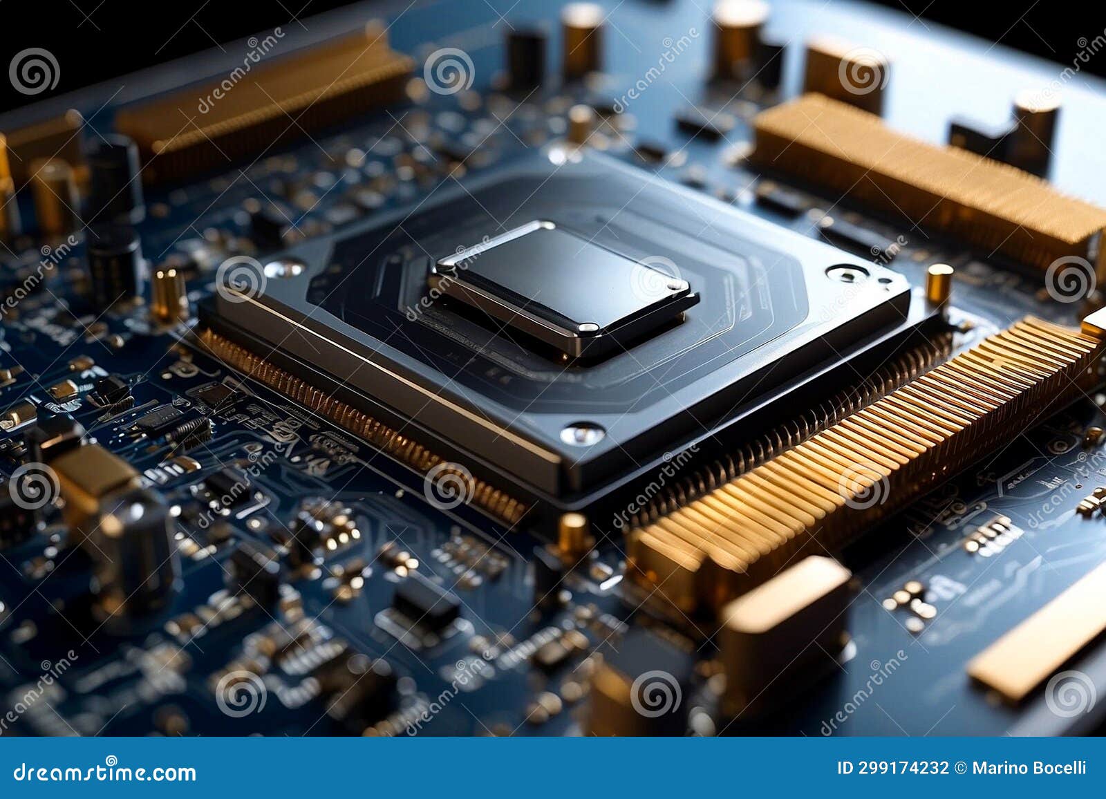 Image of an Ai Processor Chip and Cpu Circuit Board - Luminescent ...