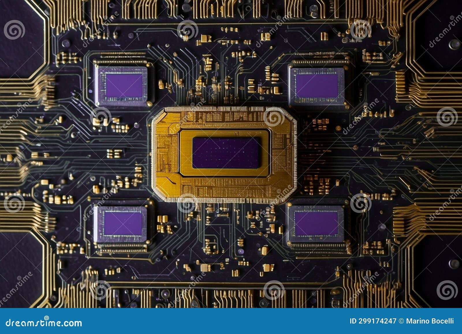 Image of an Ai Processor Chip and Cpu Circuit Board - Luminescent ...