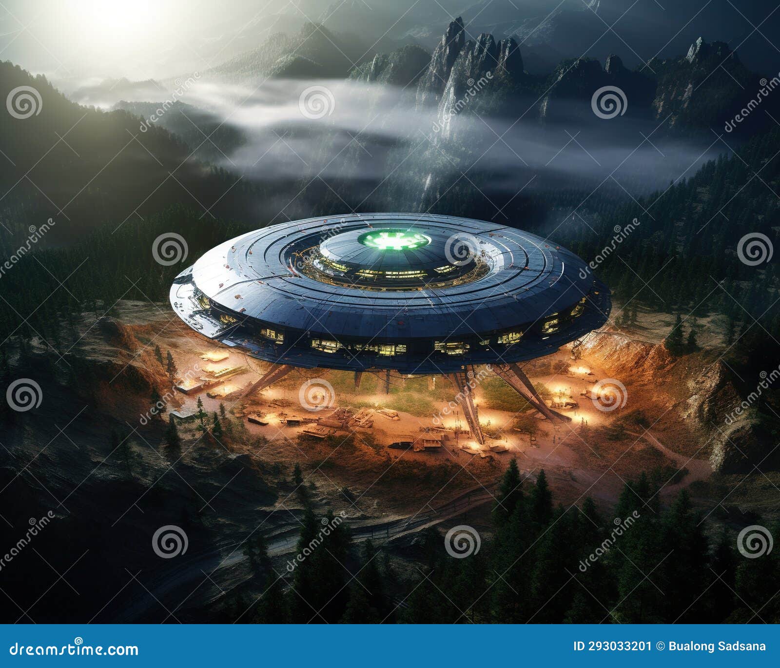 The Alien Base on Earth is a Generative Base Technology Space. Stock ...