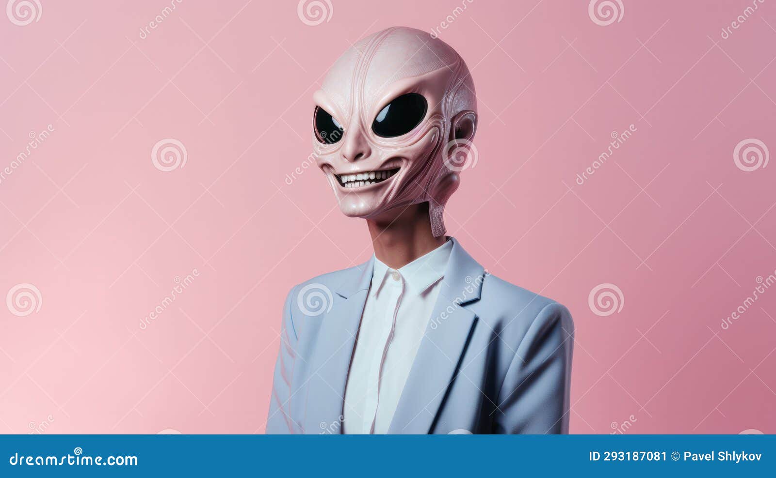 Alien Humanoid Boy Going To School With Bag On Shoulders, Hand Drawn ...