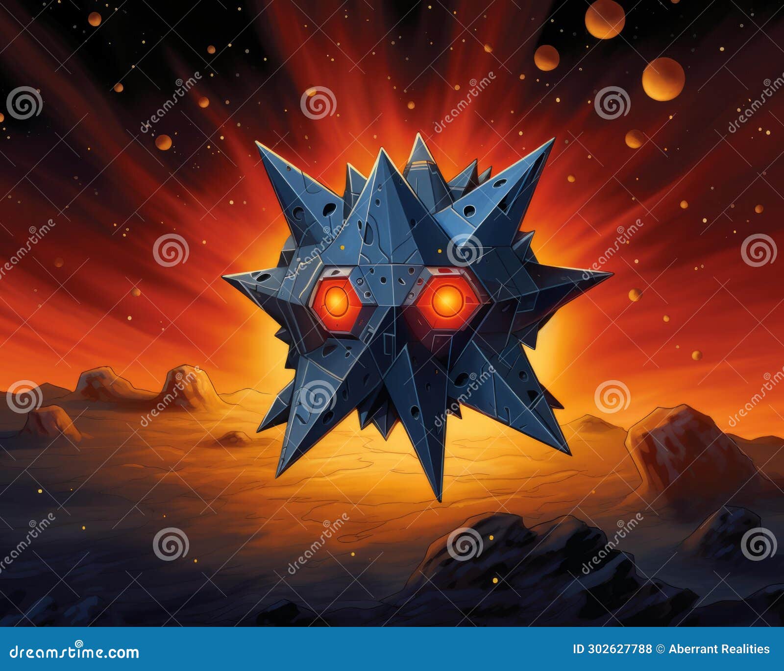 An Image of an Alien Star with Red Eyes Stock Illustration ...