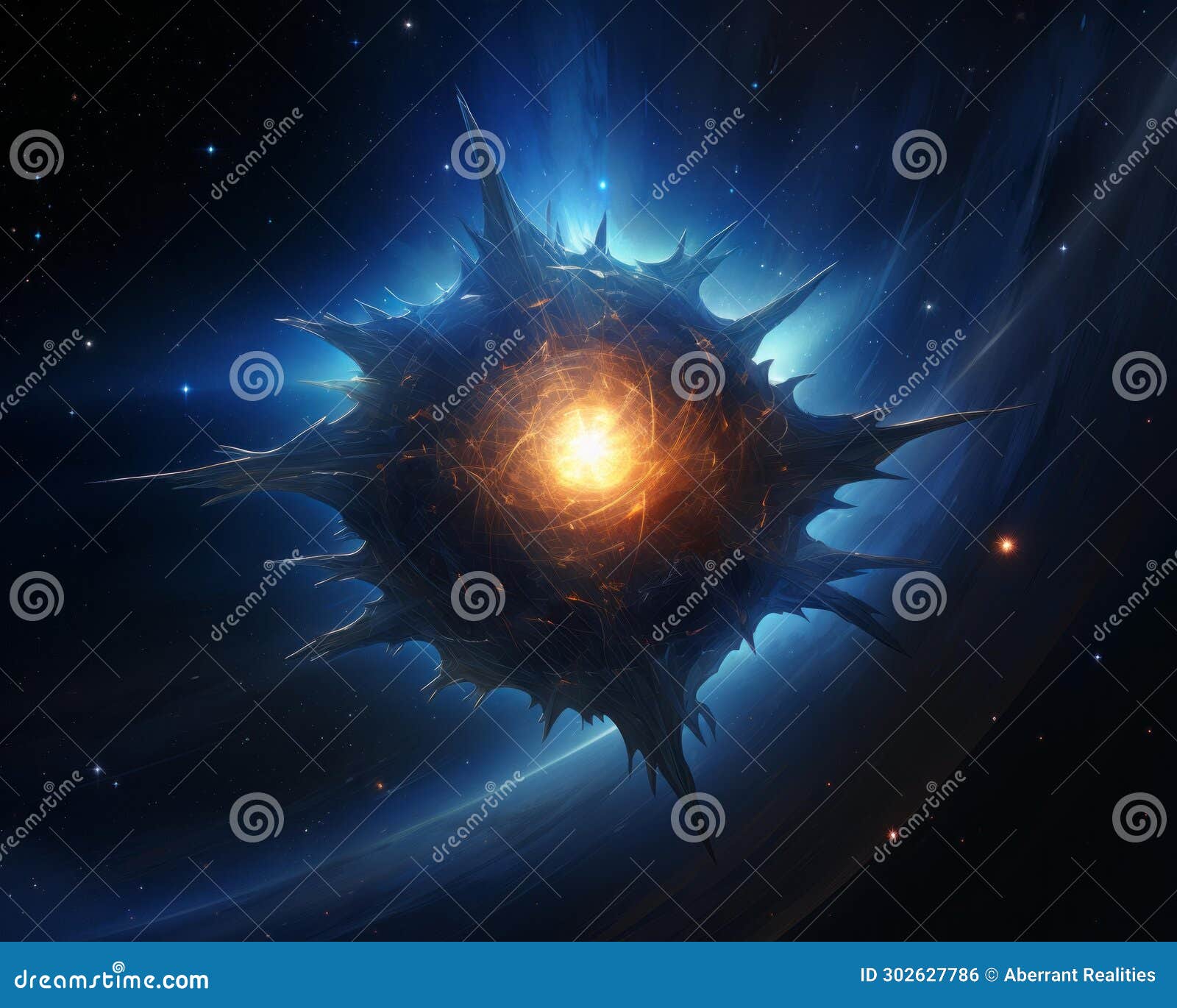 An Image of an Alien Star in Space Stock Illustration - Illustration of ...