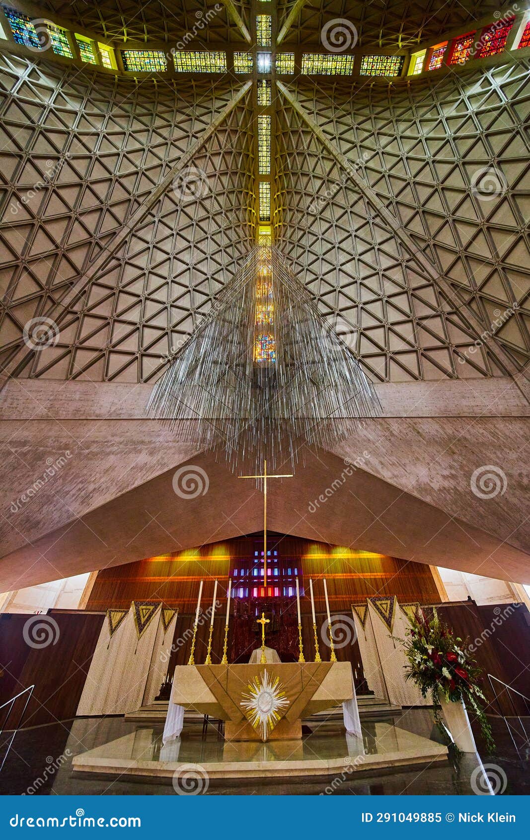 Altar View with Elaborate Ceiling Inside Cathedral of Saint Mary of the ...