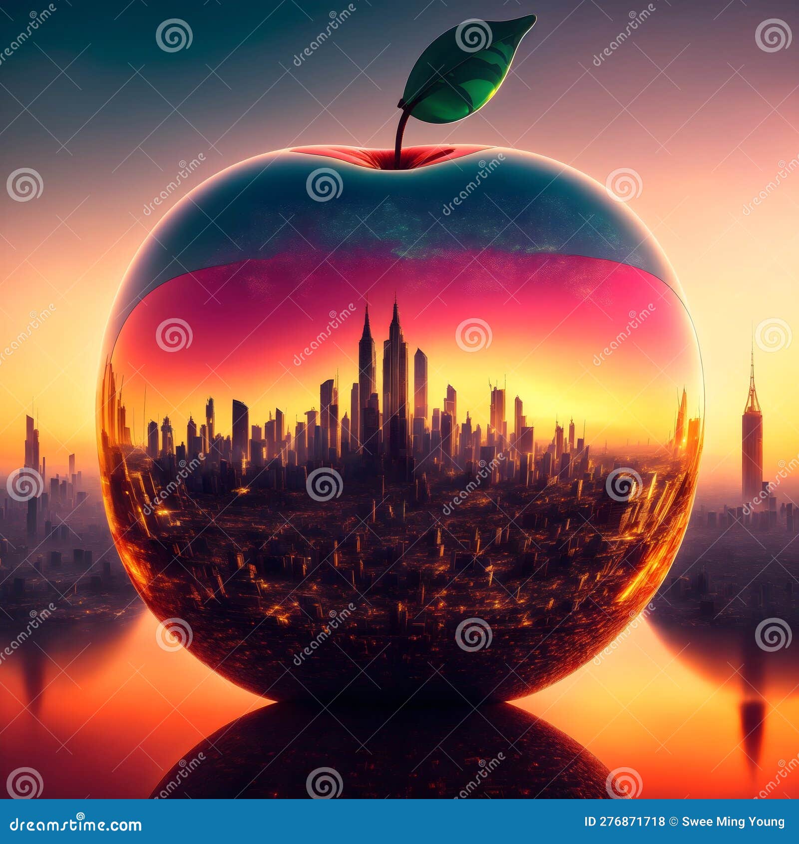 Image of an Amazing Giant Colossal Glass Apple-shaped Containing a ...