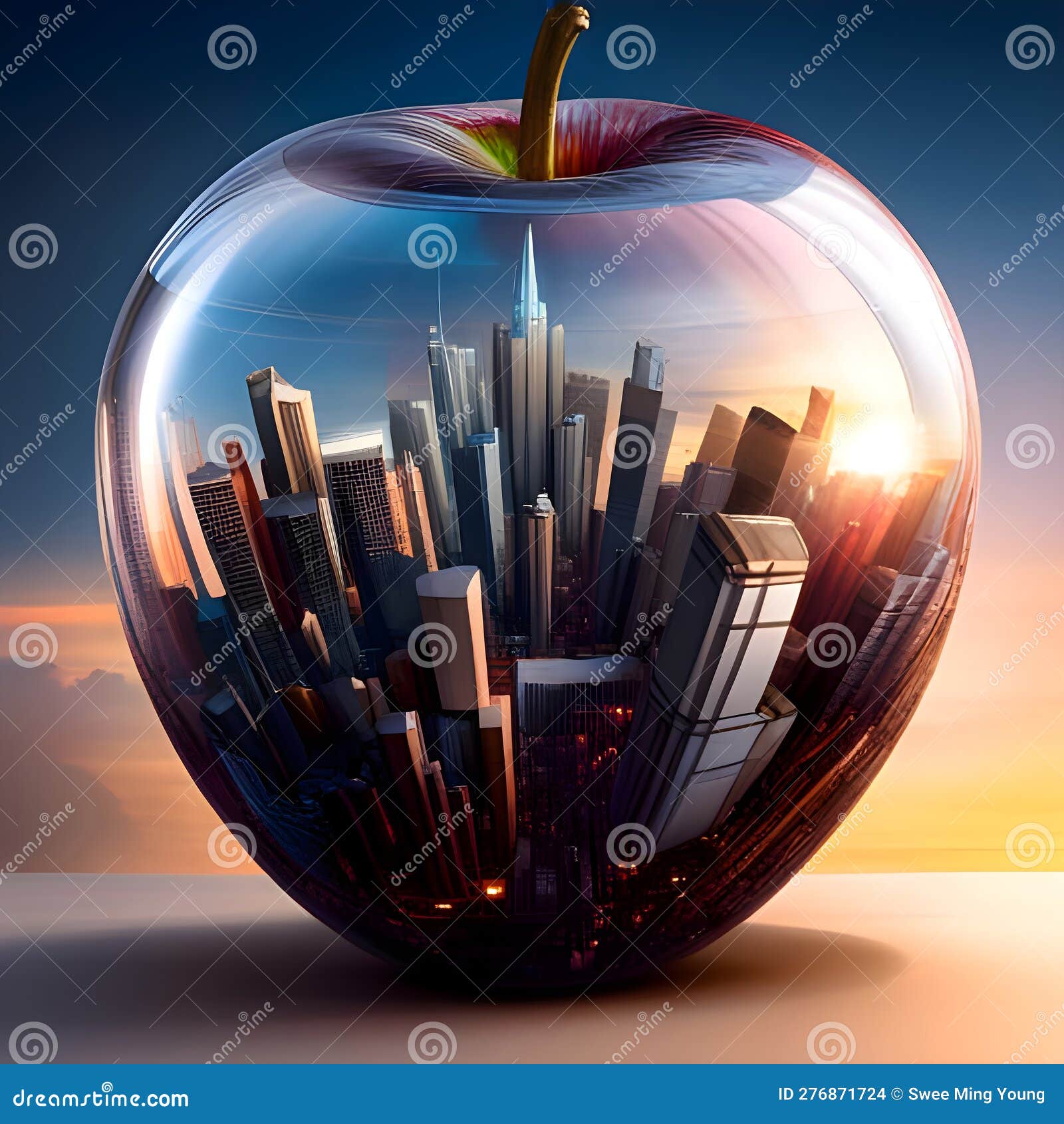 Image of an Amazing Giant Colossal Glass Apple-shaped Containing a ...