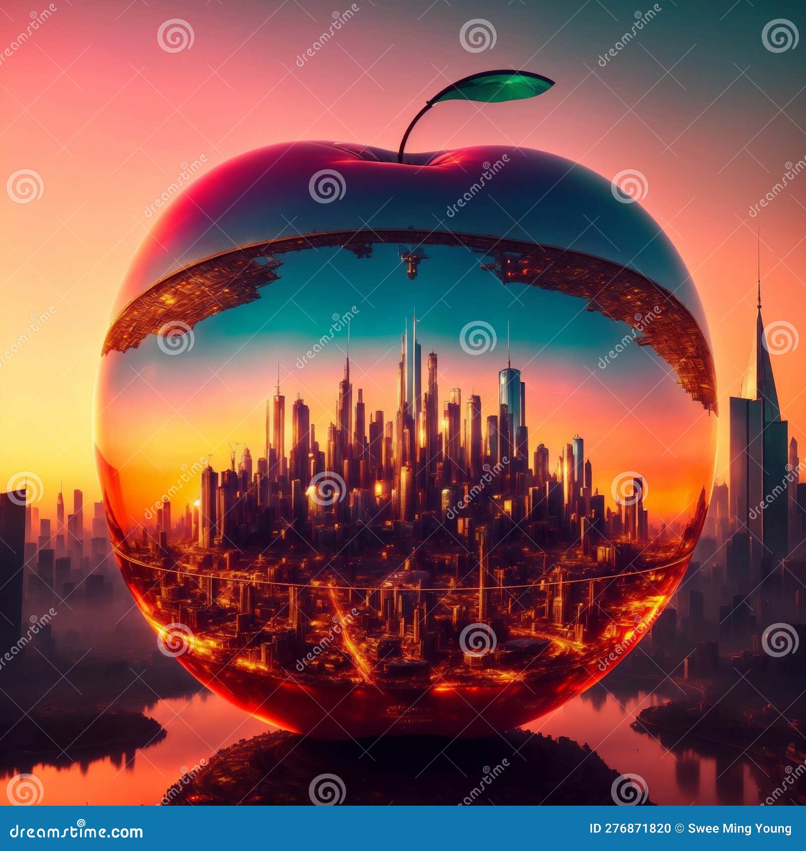 Image of an Amazing Giant Colossal Glass Apple-shaped Containing a ...