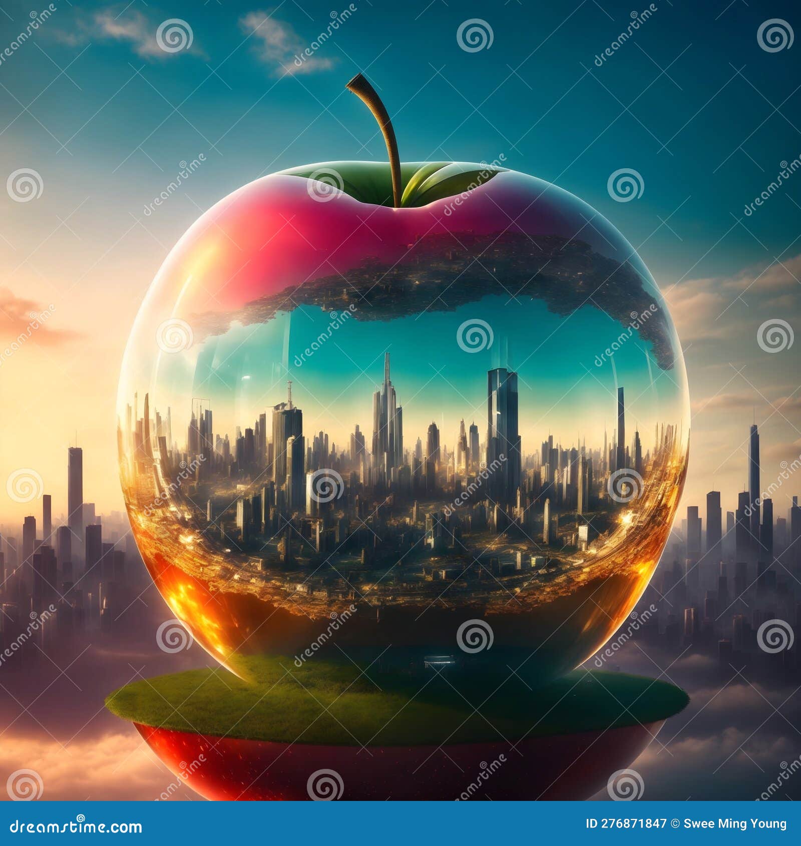 Image of an Amazing Giant Colossal Glass Apple-shaped Containing a ...