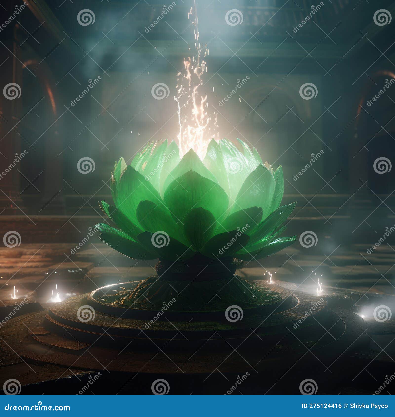 Image of an Amazing Lotus with Fire Generative AI Stock Illustration ...