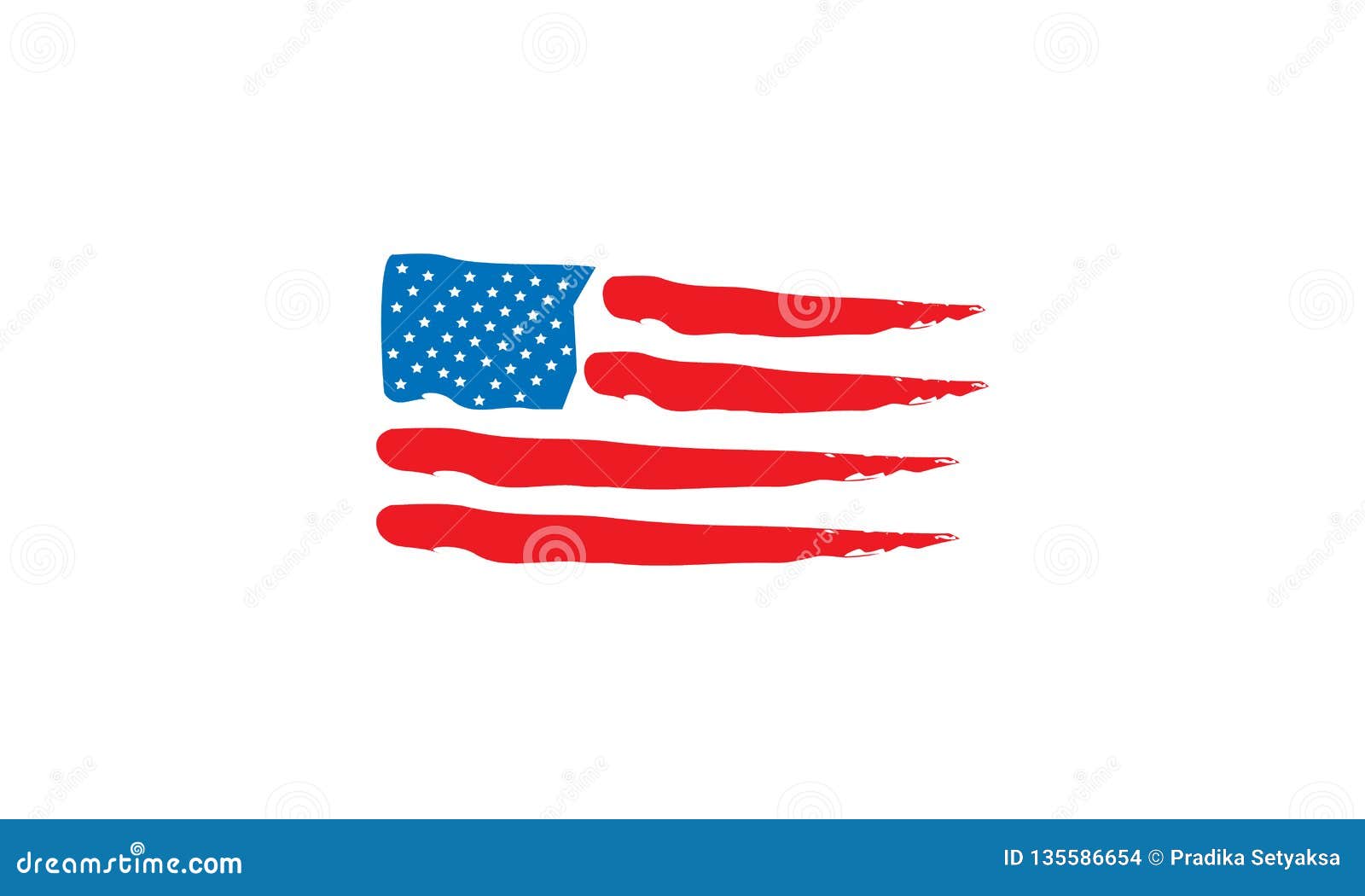 An Image of American Flag in Fun Crayon Style Stock Vector ...