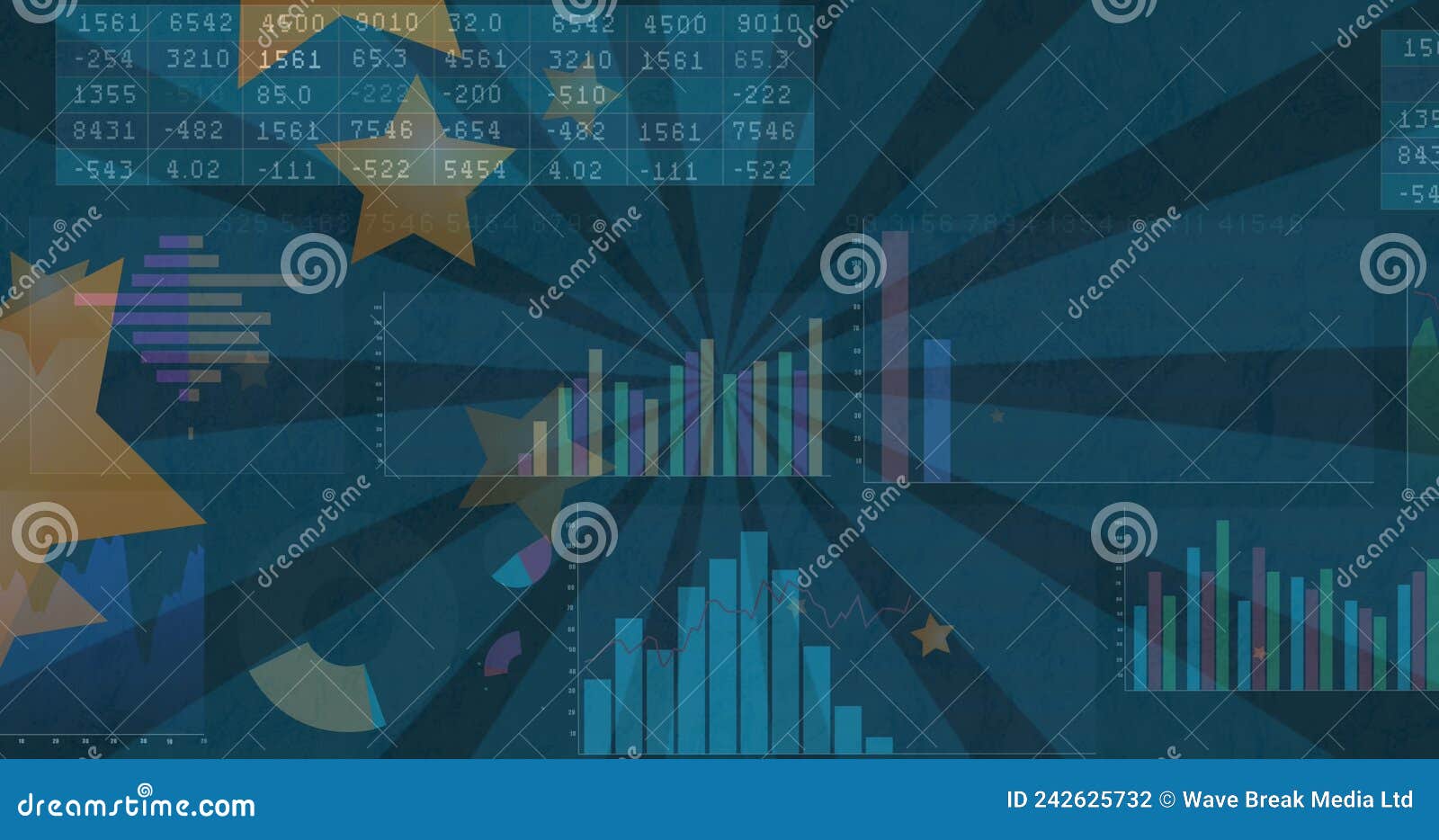 Image of American Flag with Statistics Processing Stock Illustration ...