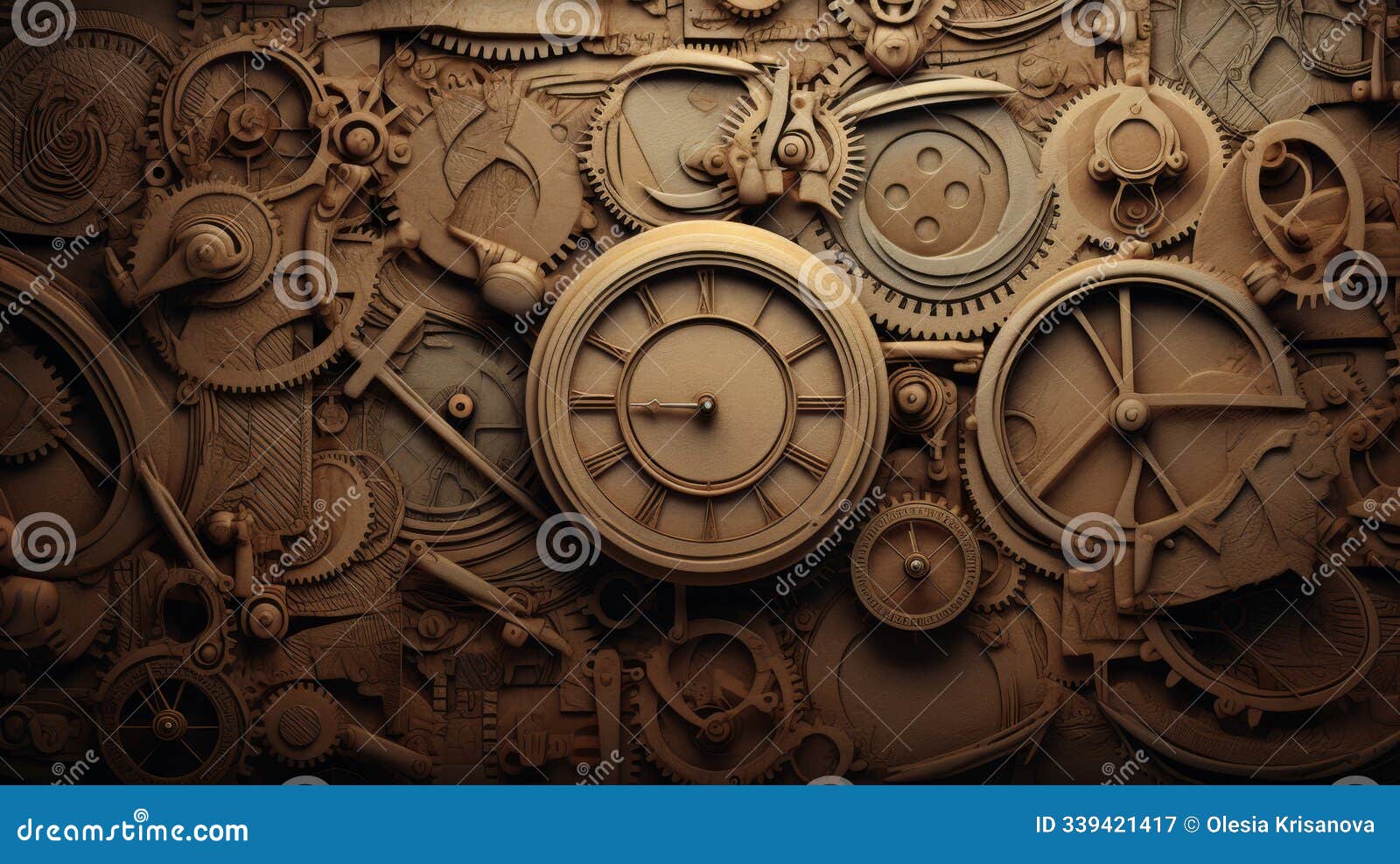 Image of an Ancient Clock Mechanism. Concept of Future and Present Time ...