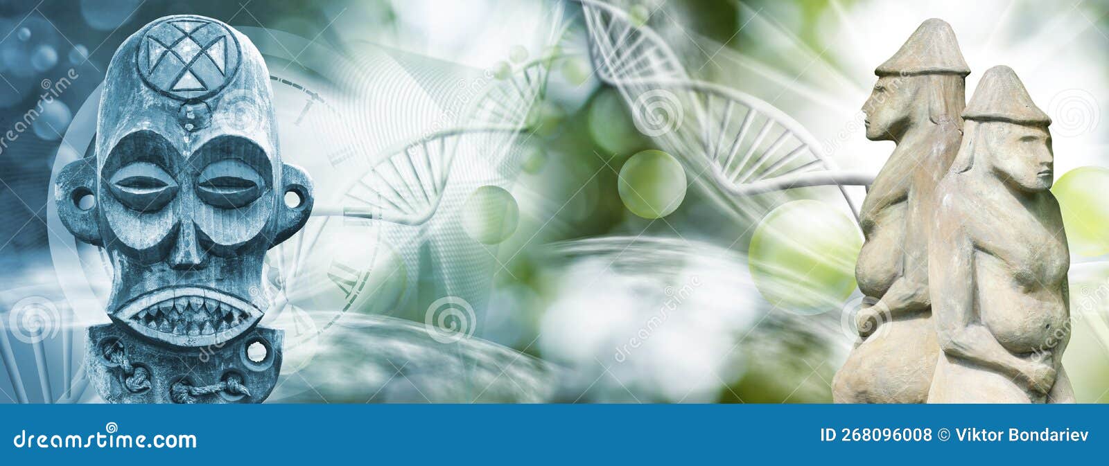 Ancient Cult Mask and Cult Sculptures Against the Background of an ...