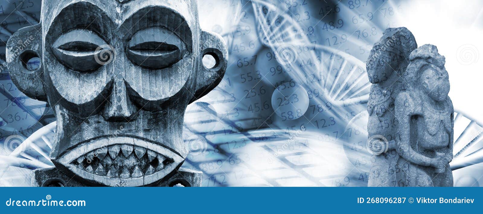 Ancient Cult Mask and Cult Sculptures Against the Background of an ...