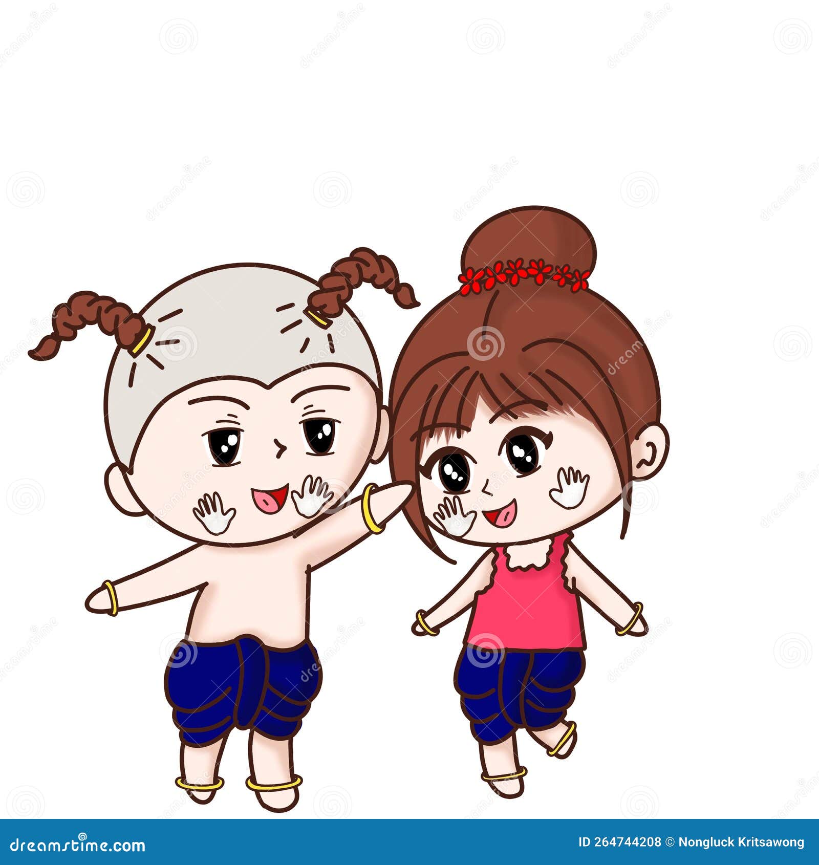 It is an Image of Ancient Thai Children Stock Illustration ...