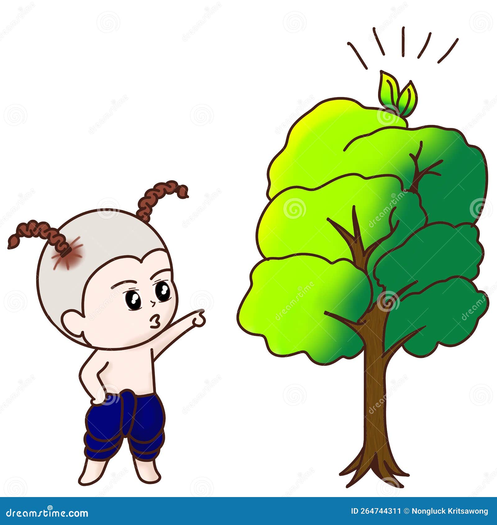 It is an Image of Ancient Thai Children Stock Illustration ...