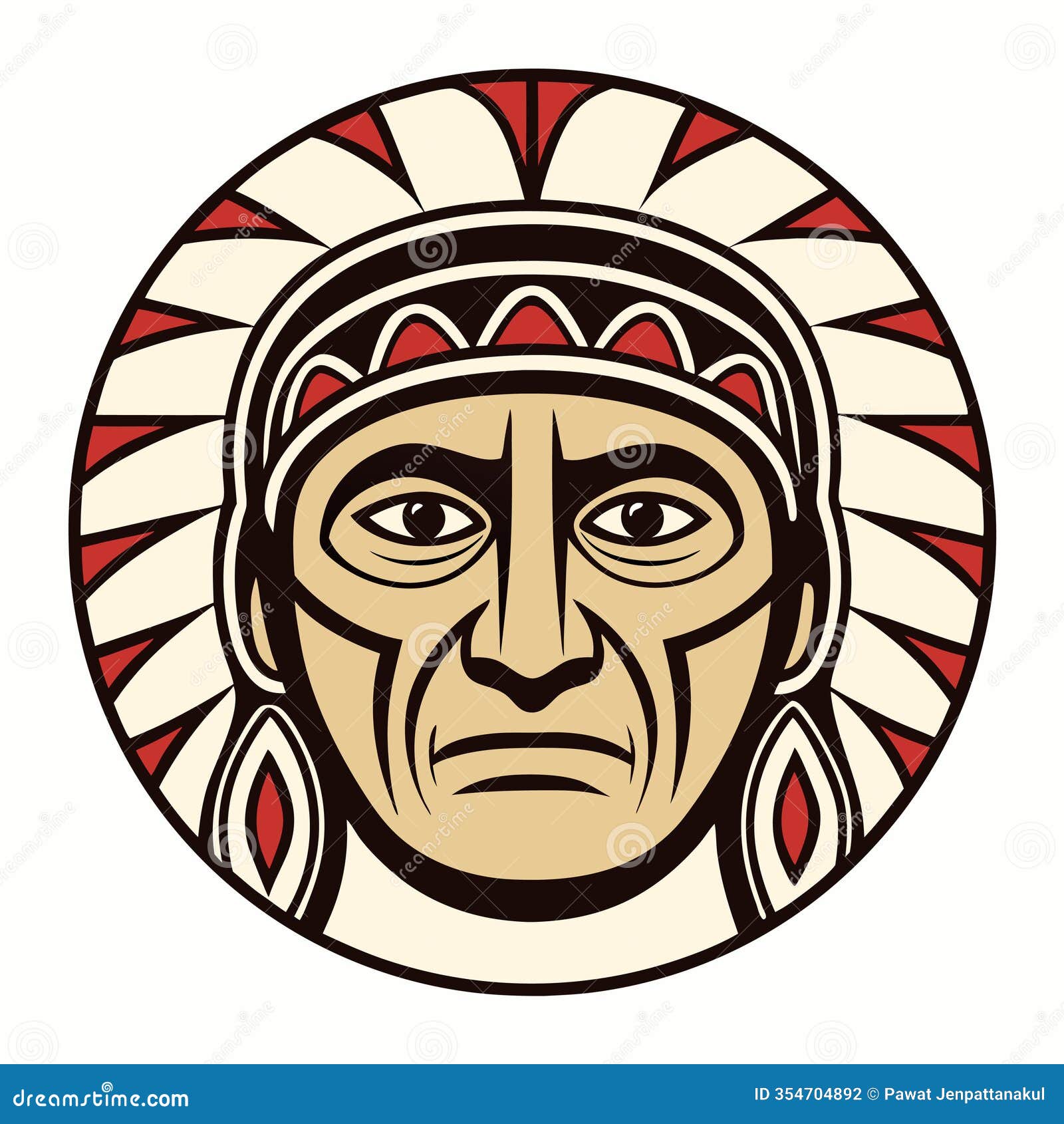 Image of a Young Native American Man Stock Illustration - Illustration ...
