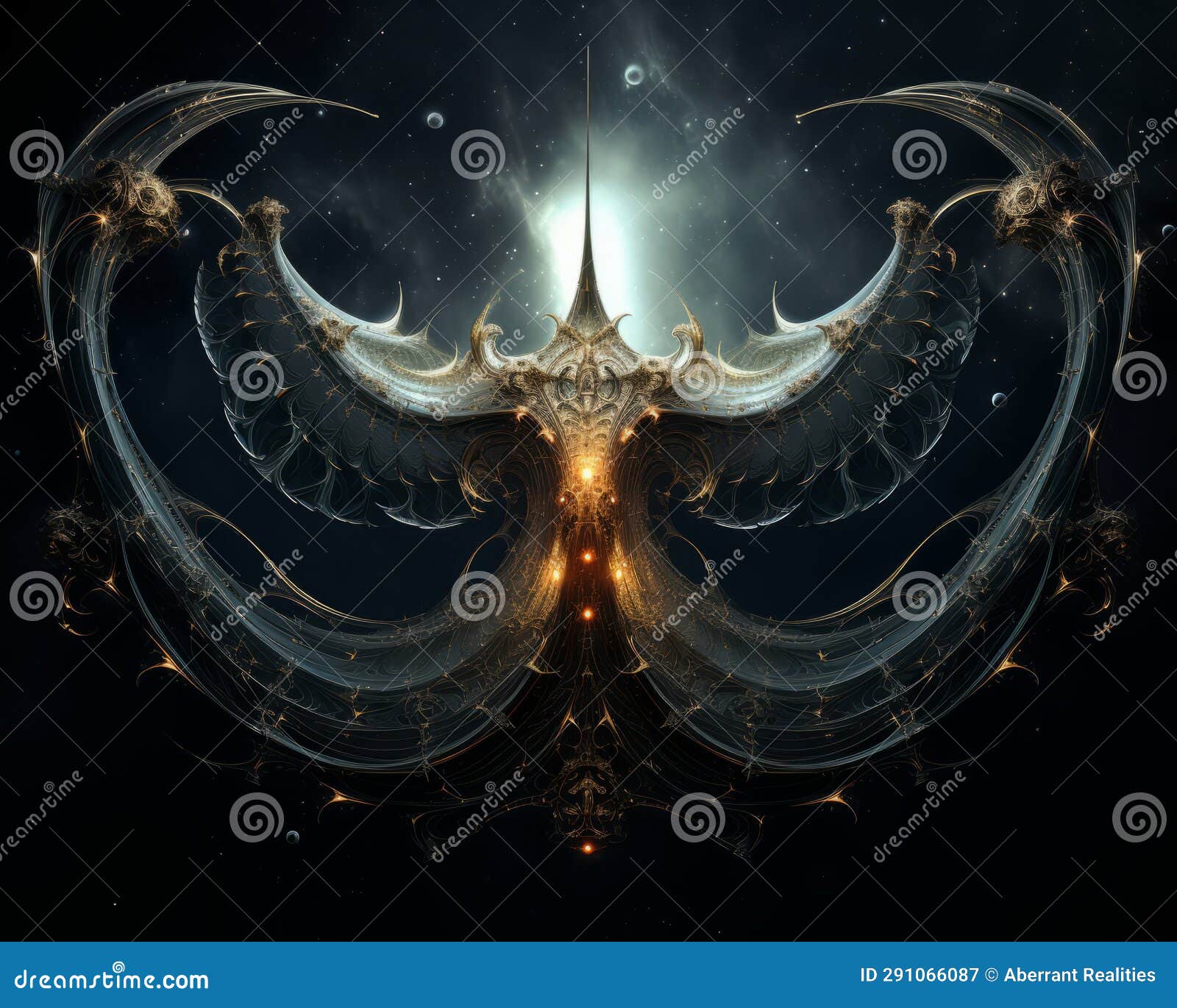 An Image of an Angelic Creature with Wings Stock Illustration ...