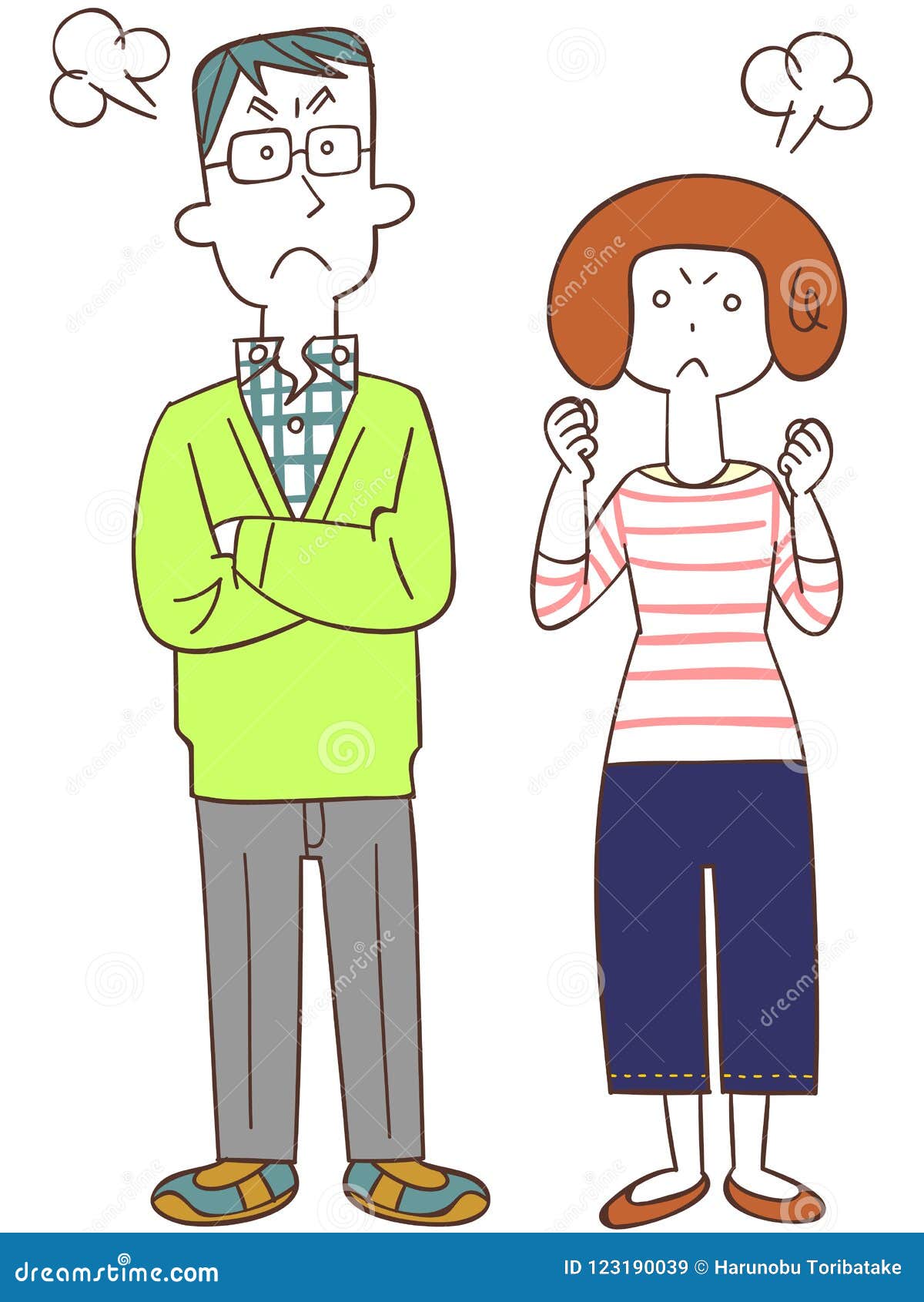 The Image of an Angry Couple Stock Vector - Illustration of family ...
