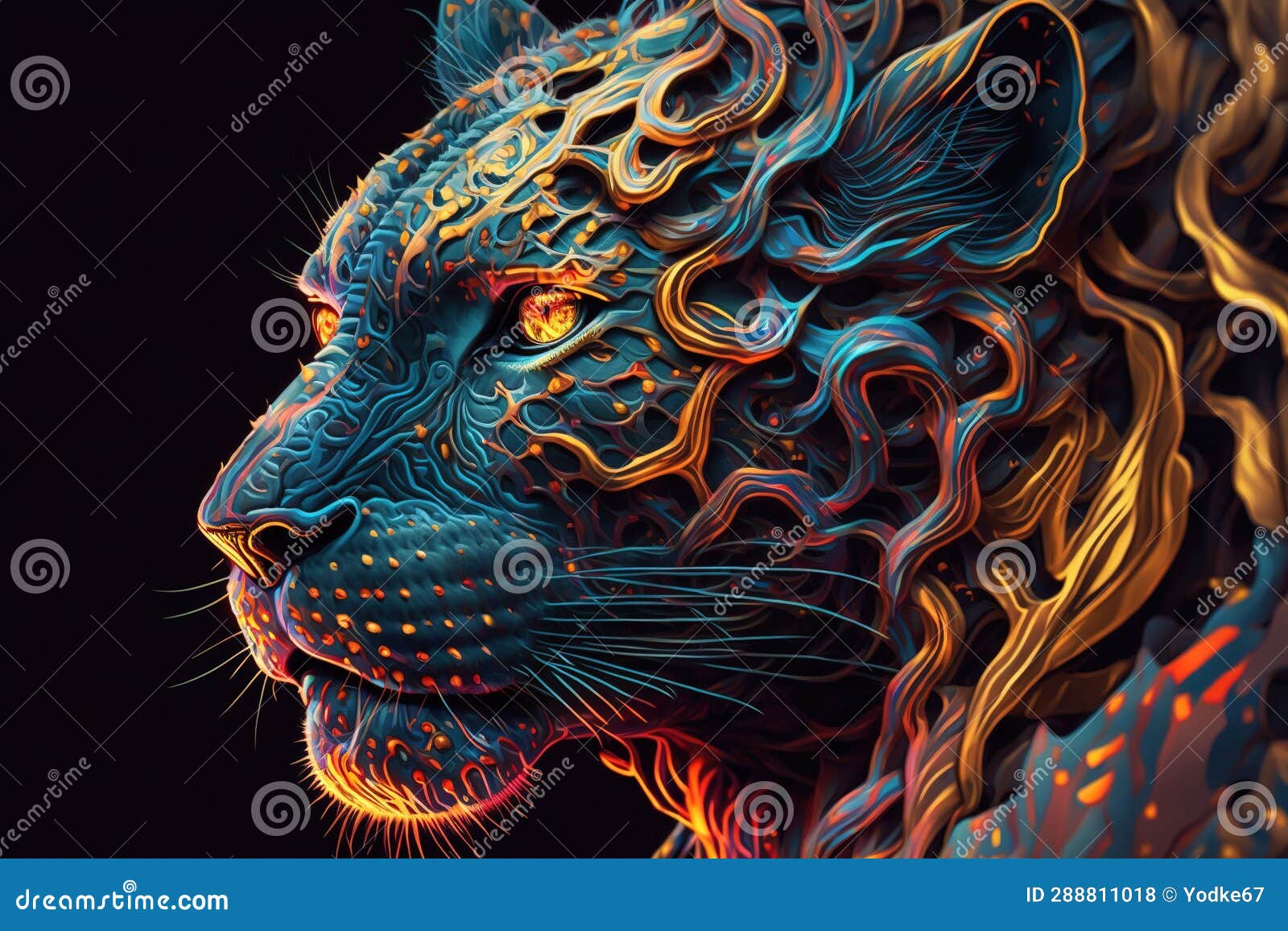 Angry Leopard Gladiator Cartoon Illustration | CartoonDealer.com #244855476