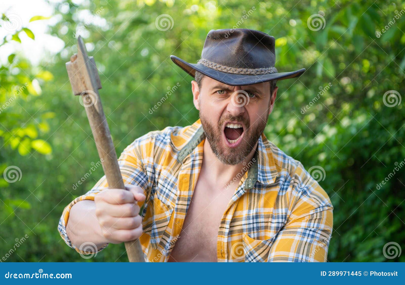 Image of Angry Lumberjack with Axe. Angry Lumberjack with Axe Stock ...