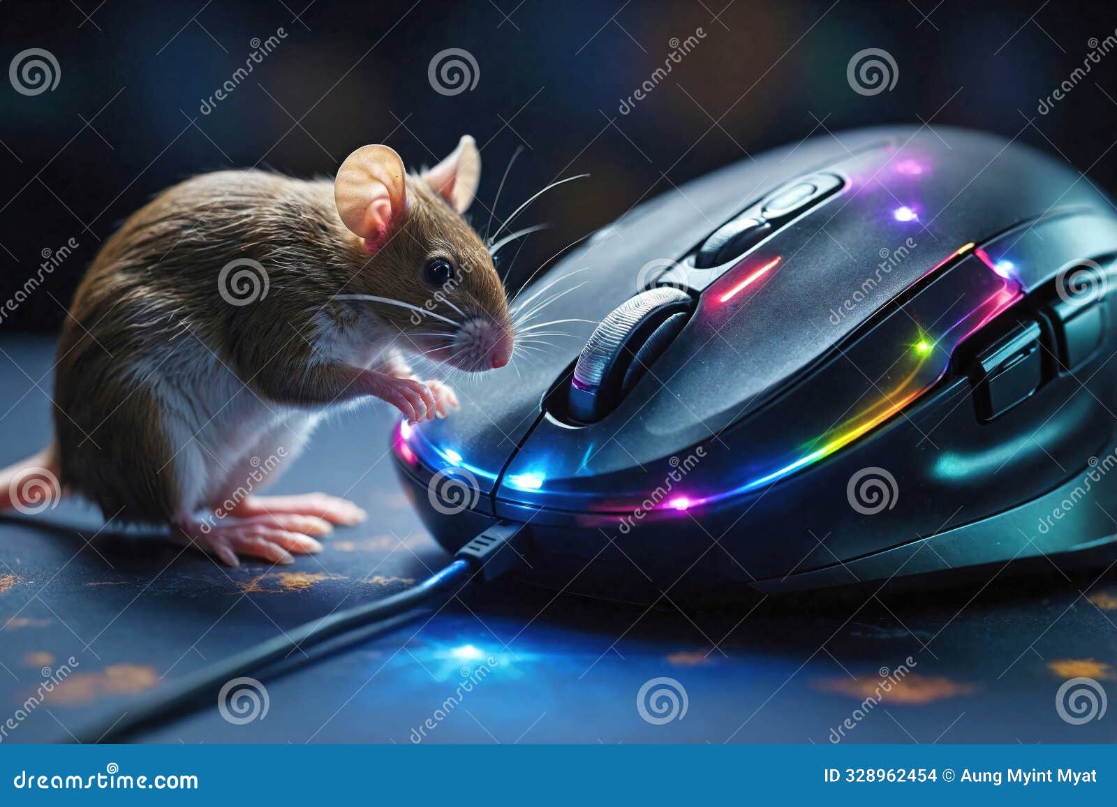 An Image of Animal Mouse and USB Mouse Stock Illustration ...