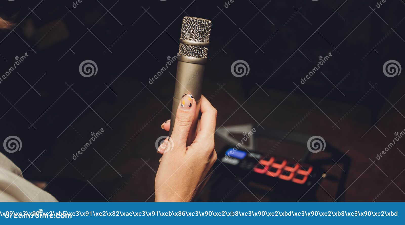 Image the Announcer Speaks into a Microphone. Stock Photo - Image of ...