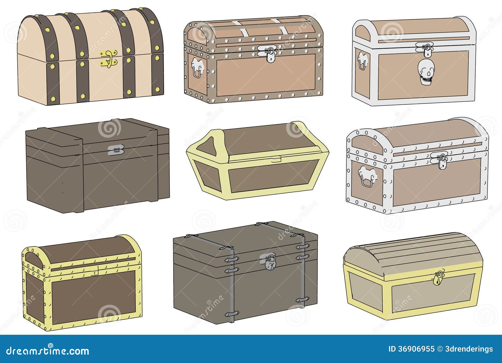 Image of antique chests stock illustration. Illustration of cartoon ...