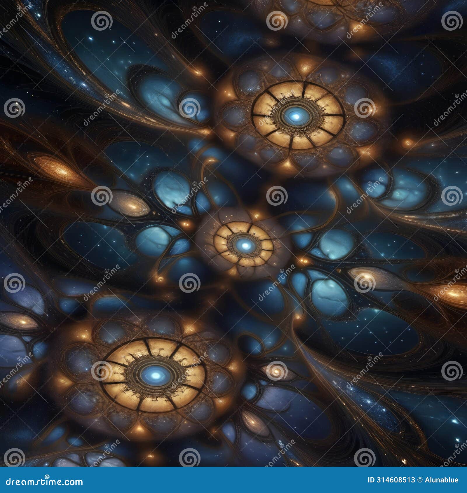 A Digital Illustration Depicting Multidimensional Space Travel. Stock ...