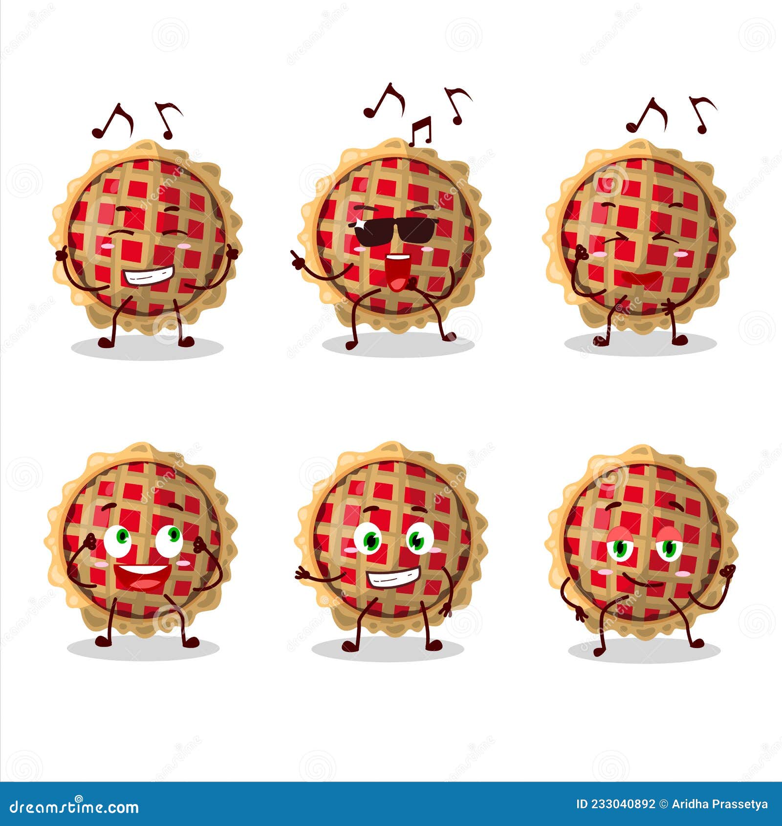 An Image of Apple Pie Dancer Cartoon Character Enjoying the Music Stock ...