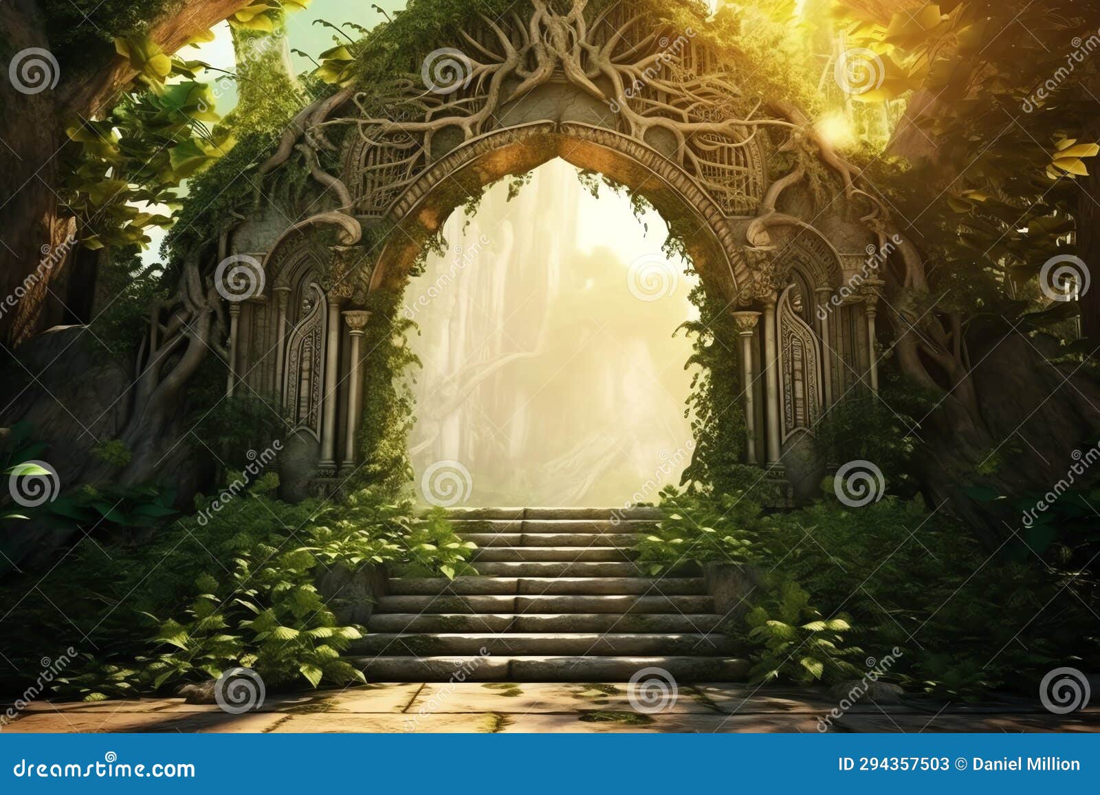 Arch Magical Fairytale World Stock Illustration - Illustration of ...