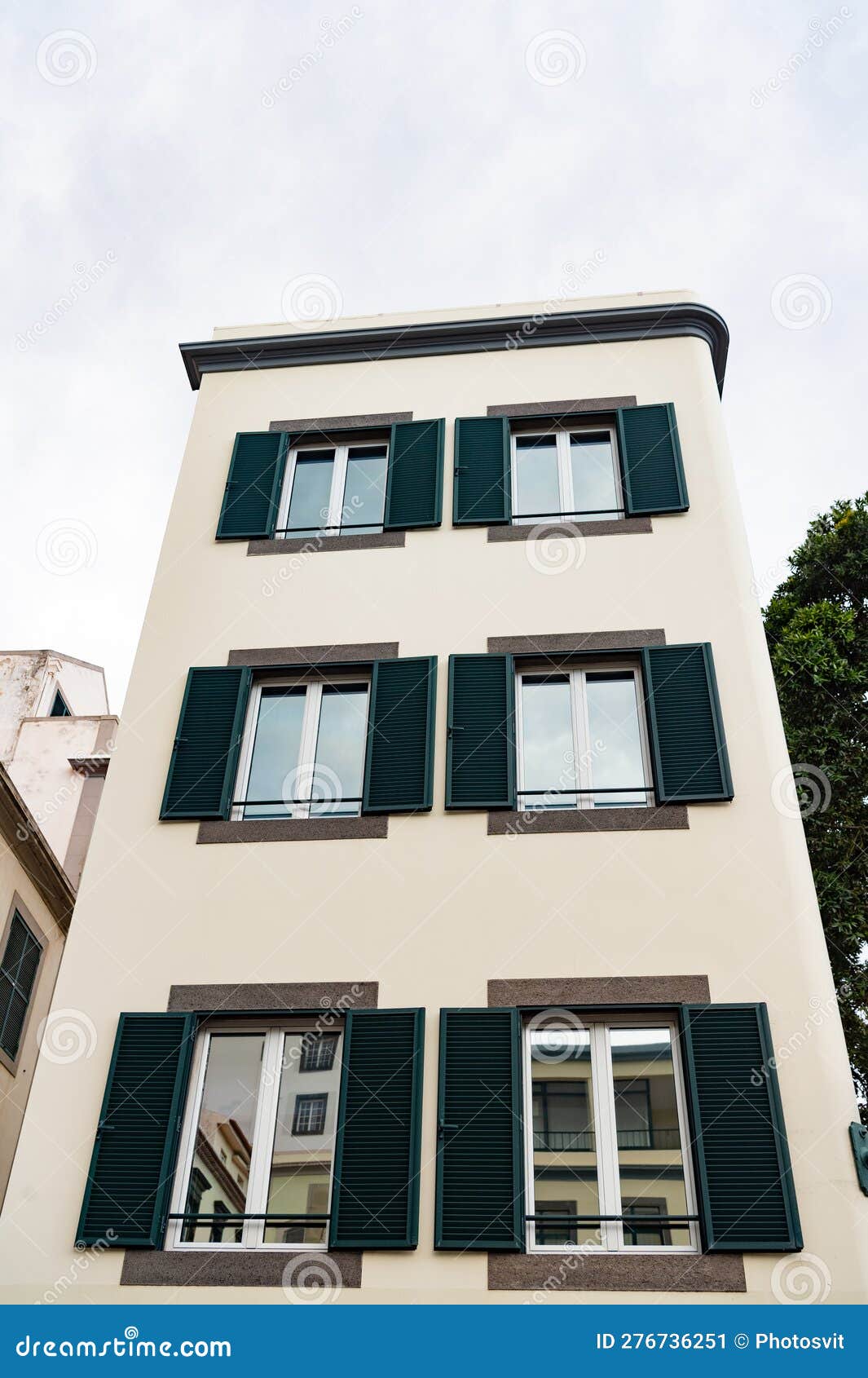 Image of Architecture Facade. Architecture Facade with Windows Stock ...