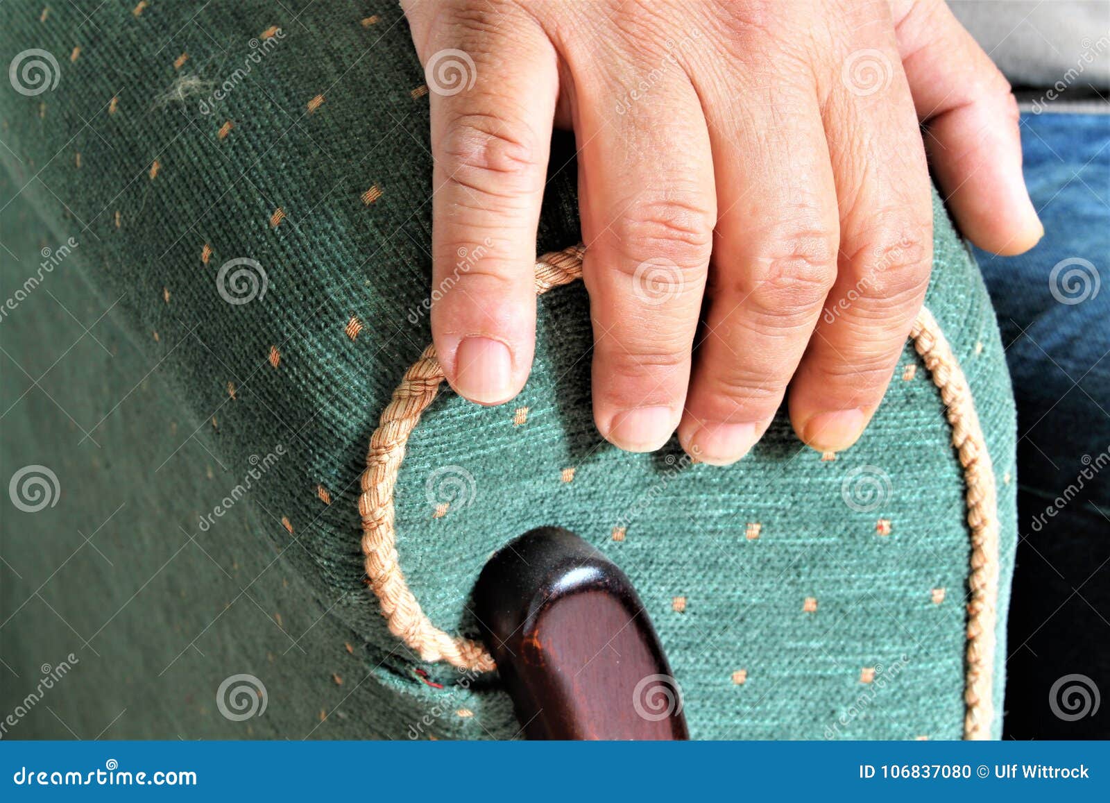 An Image of a Armchair with a Hand Stock Photo - Image of armchair ...