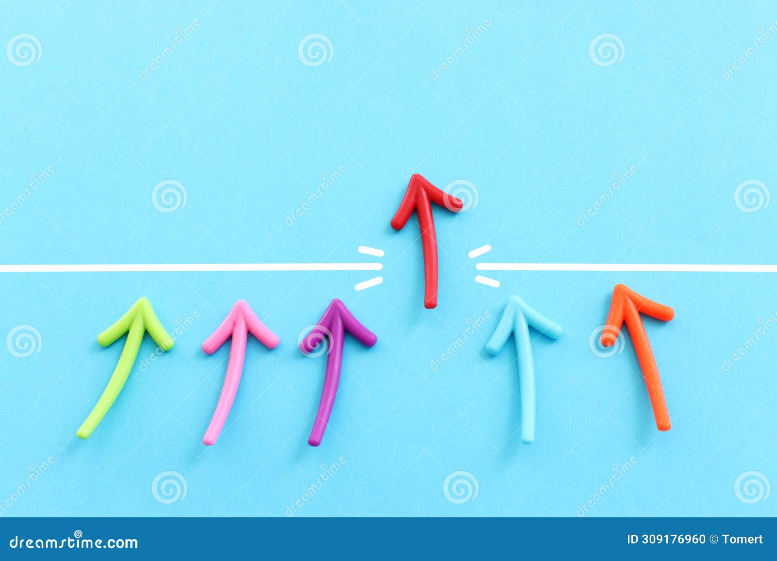Image of Arrow Overcoming Barrier Obstacle Stock Photo - Image of ...