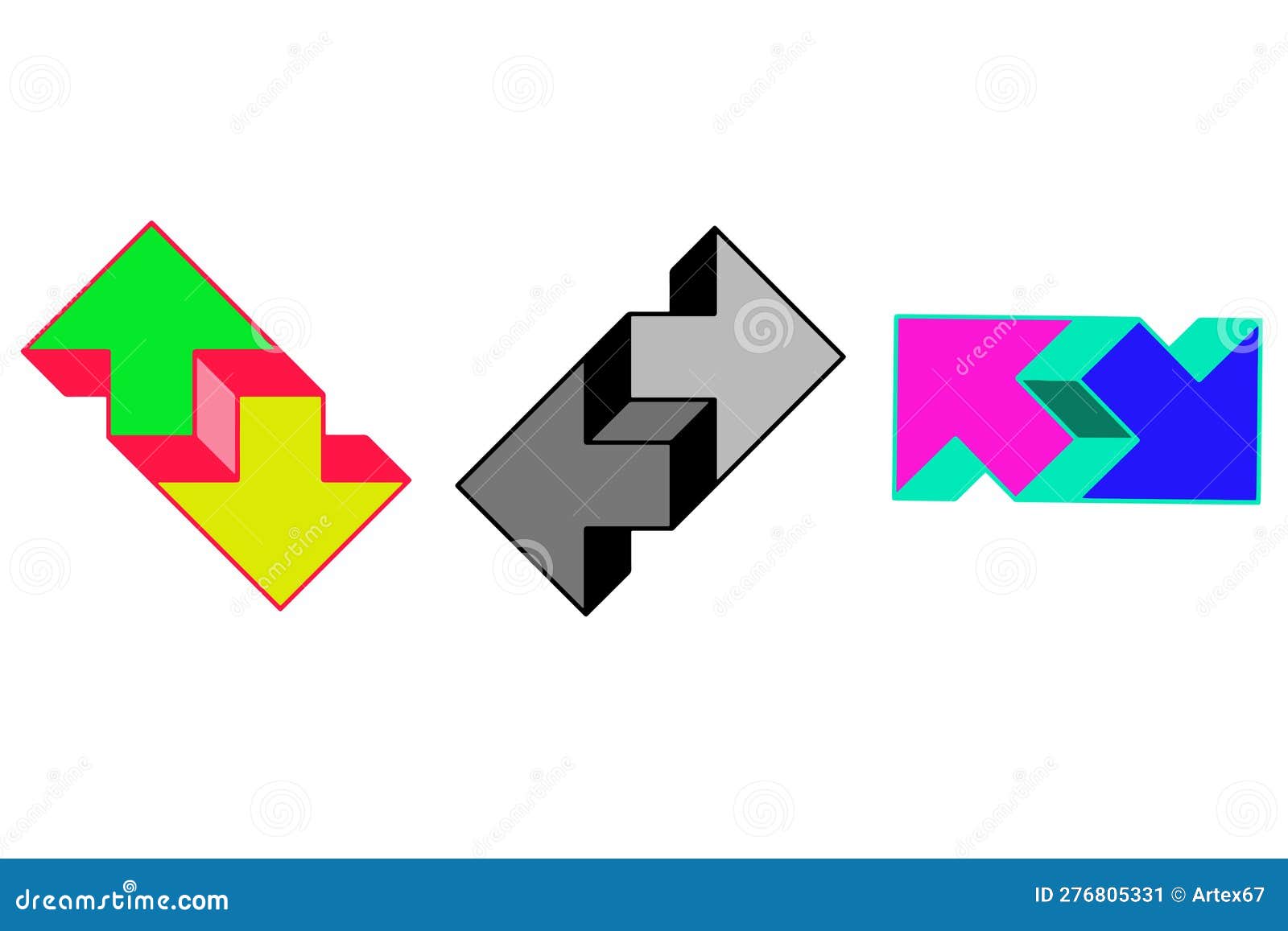Image of Arrows Pointers of Different Colors Stock Vector ...