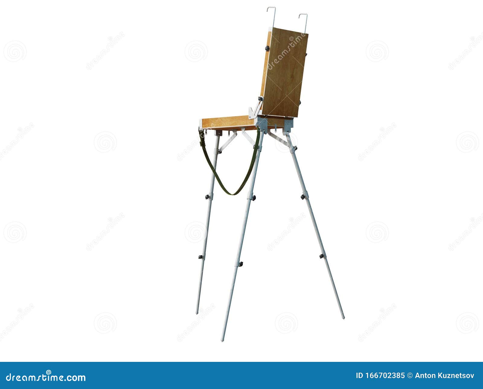 Image Art Easel on a White Background. 3D Rendering Stock Illustration ...