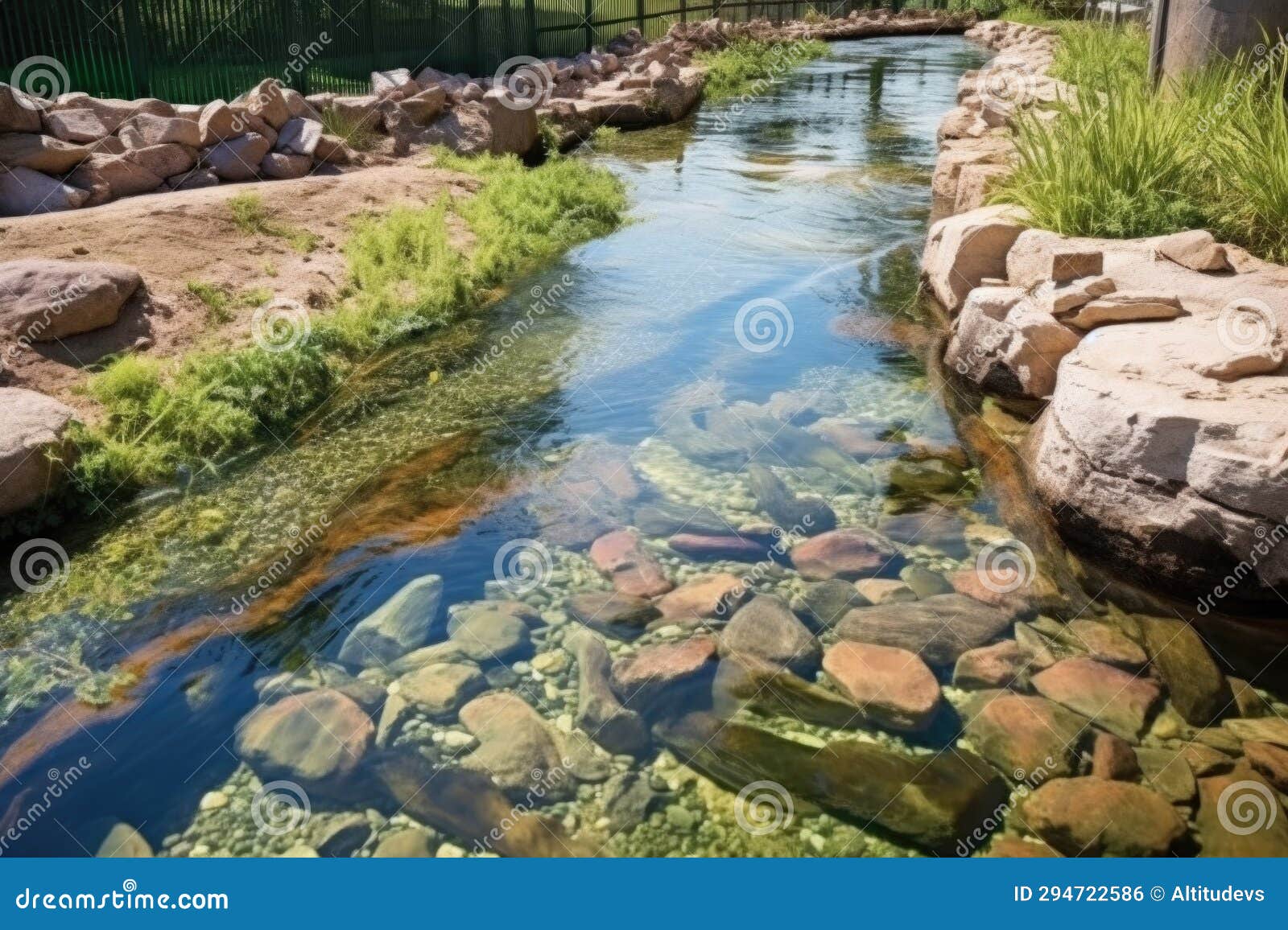 An Image of an Artificial River Created for a Scene Stock Illustration ...