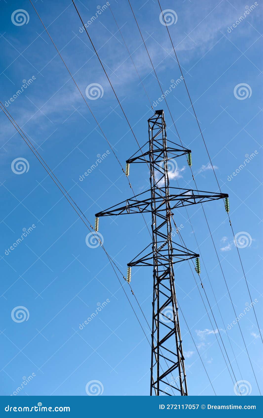 A Image of Asian Electrical Power Grid and Blue Sky. Stock Image ...