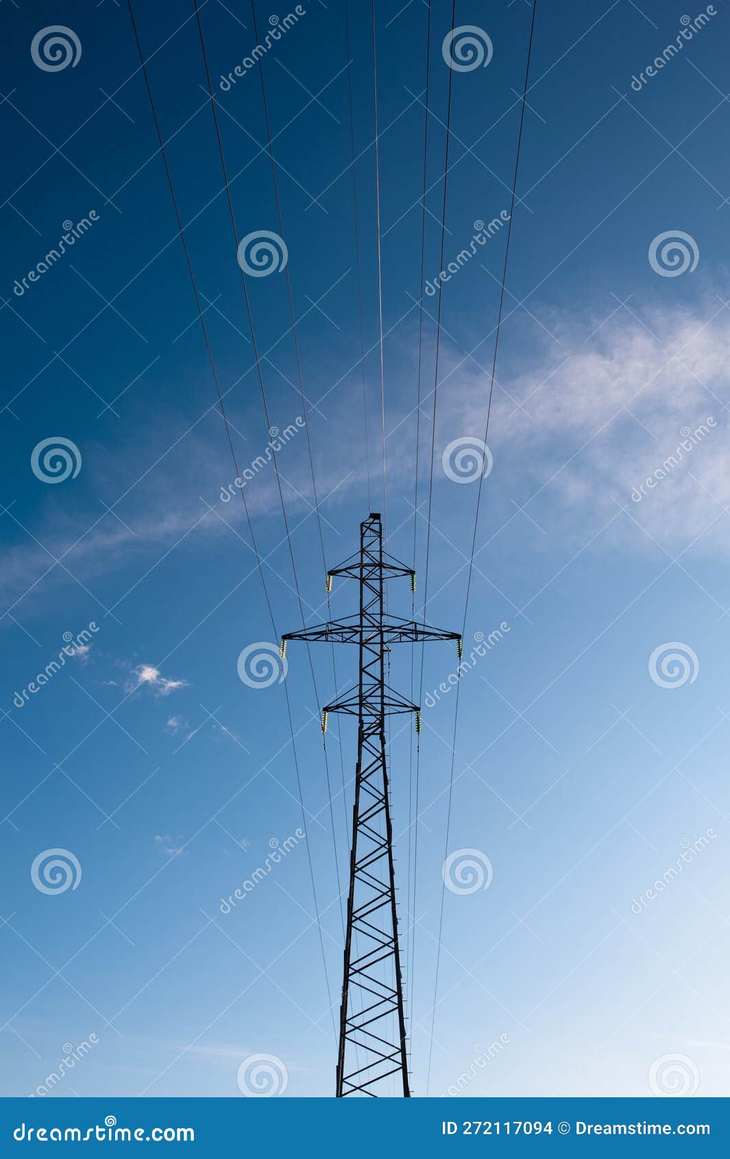 A Image of Asian Electrical Power Grid and Blue Sky. Stock Photo ...