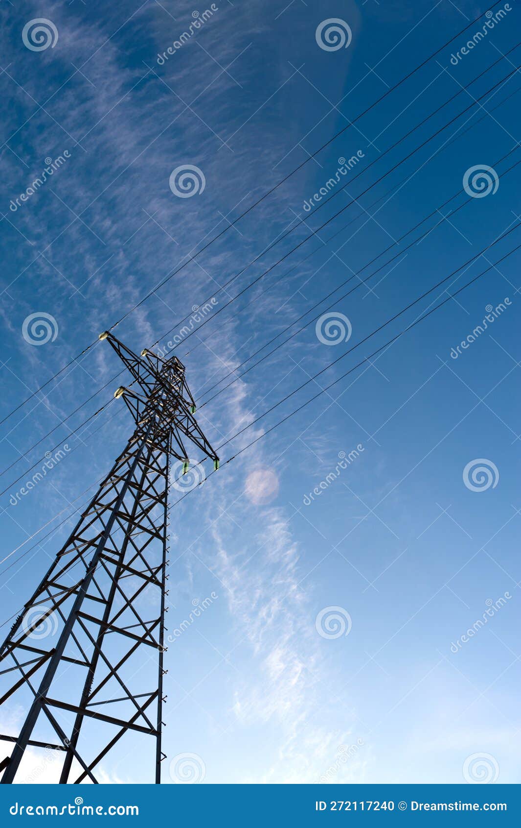 A Image of Asian Electrical Power Grid and Blue Sky. Stock Photo ...