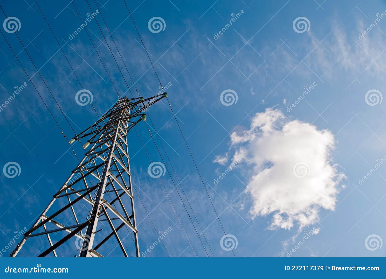 A Image of Asian Electrical Power Grid and Blue Sky. Stock Image ...