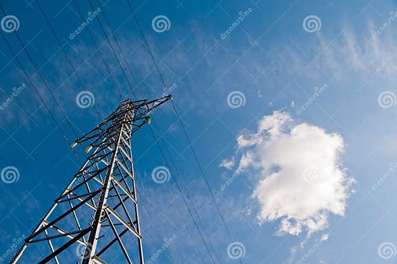 A Image of Asian Electrical Power Grid and Blue Sky. Stock Image ...