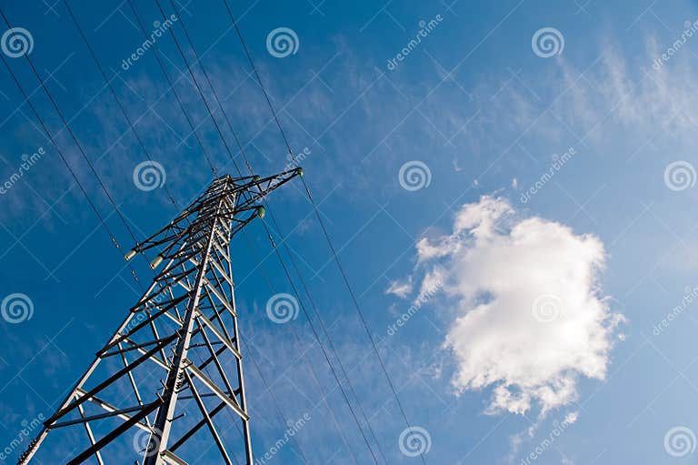 A Image of Asian Electrical Power Grid and Blue Sky. Stock Image ...