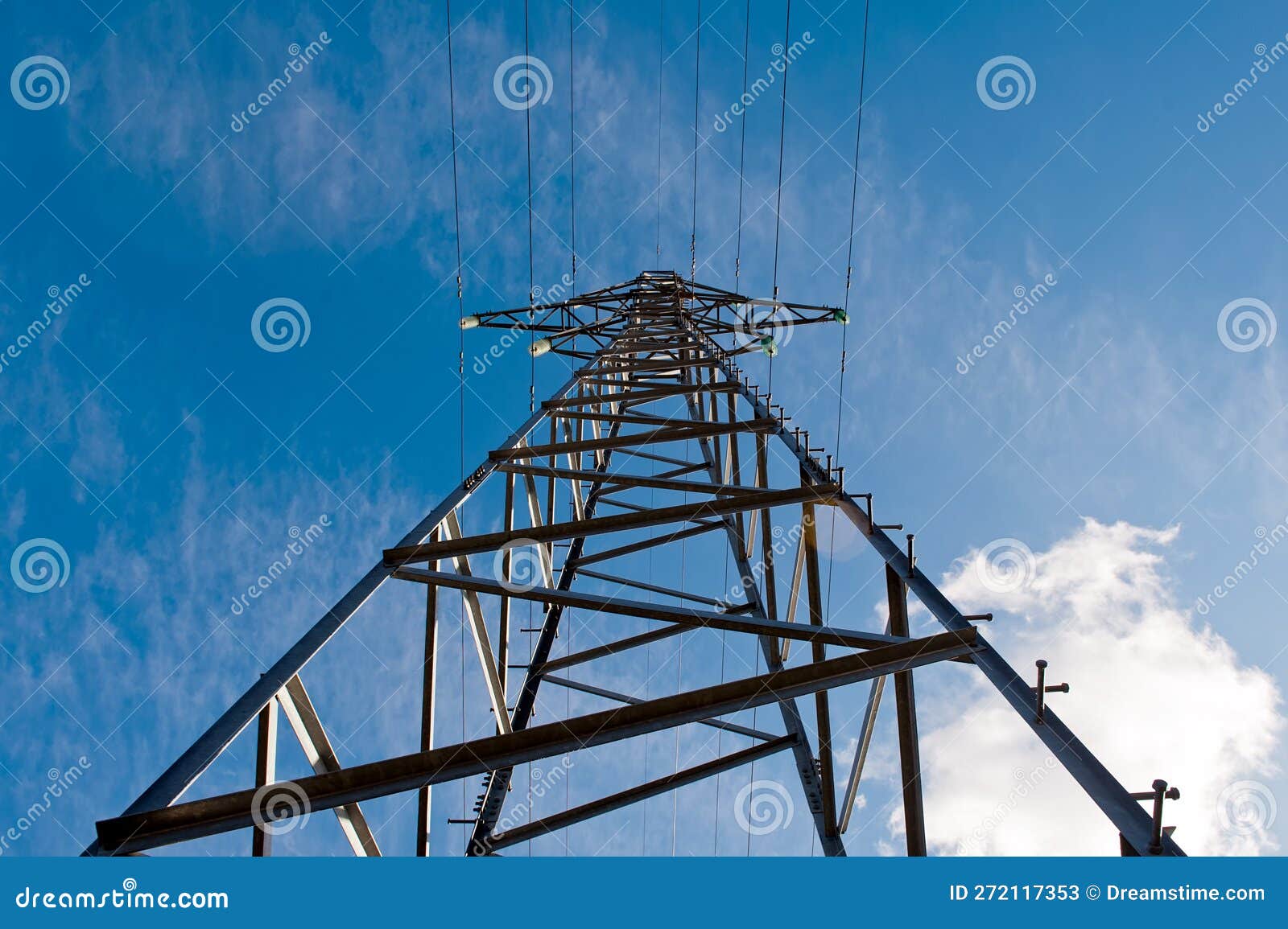 A Image of Asian Electrical Power Grid and Blue Sky. Stock Image ...