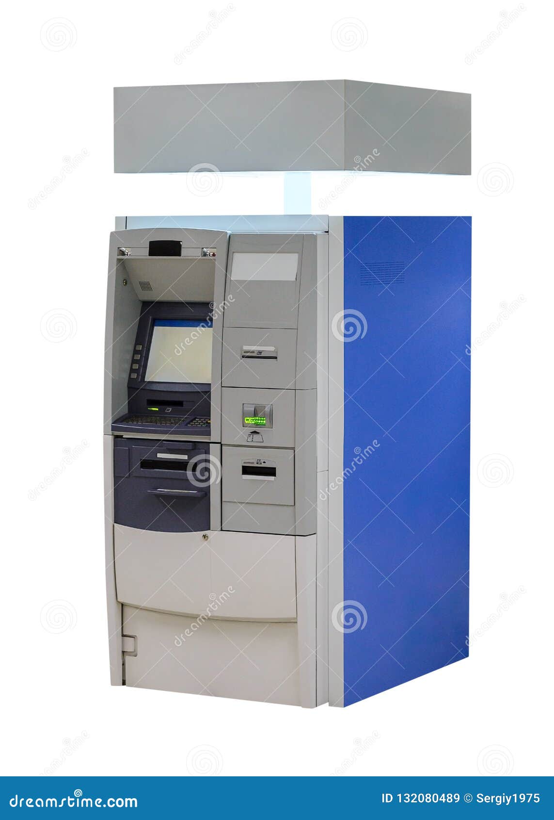 ATM Machine Isolated on White Background Stock Image - Image of credit ...